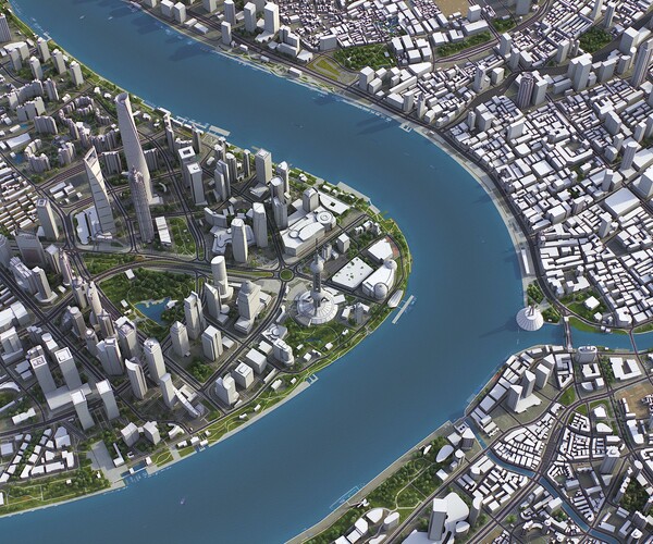 ArtStation - Shanghai - 3D city model | Resources