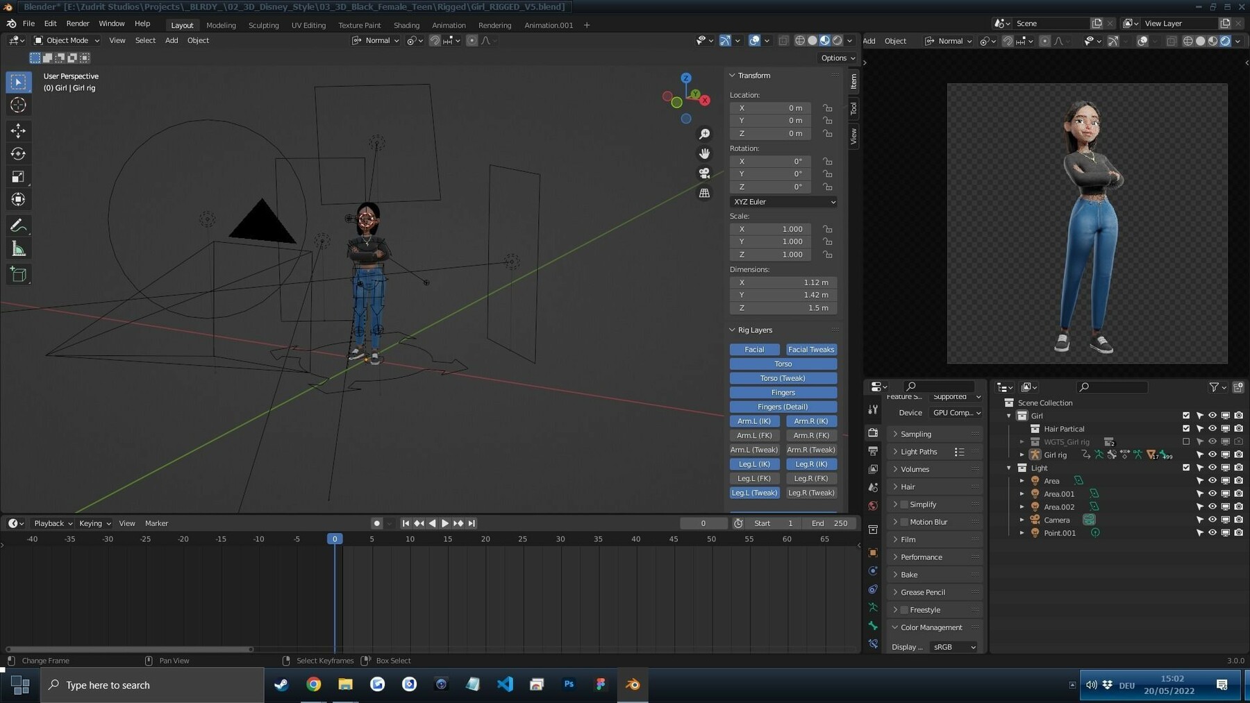 ArtStation - Cartoon NFT Black Woman Teen Rigged 3D model | Resources