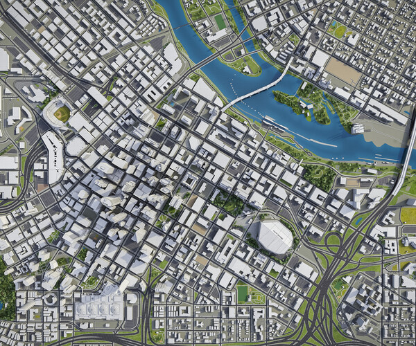 ArtStation - Minneapolis - 3D city model | Resources