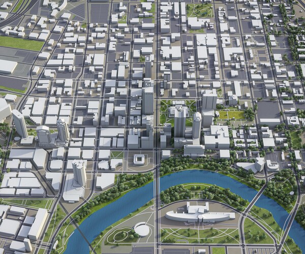 ArtStation - Columbus - Ohio - 3D city model | Resources