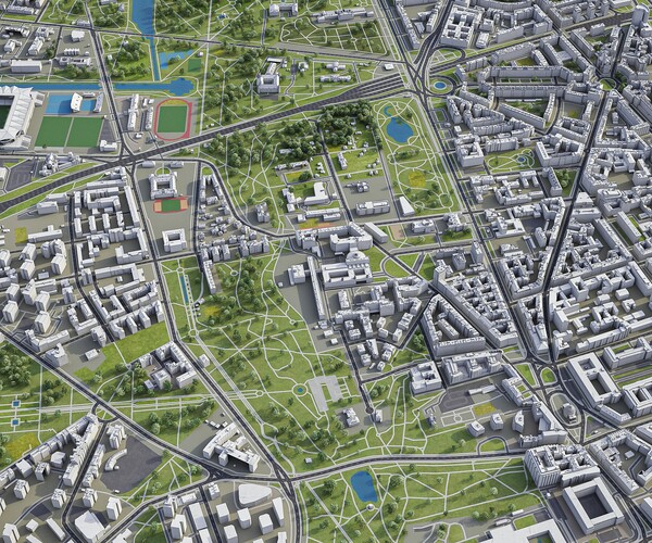 ArtStation - Warsaw - 3D city model | Resources