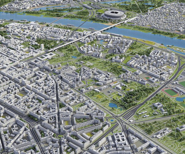 ArtStation - Warsaw - 3D city model | Resources