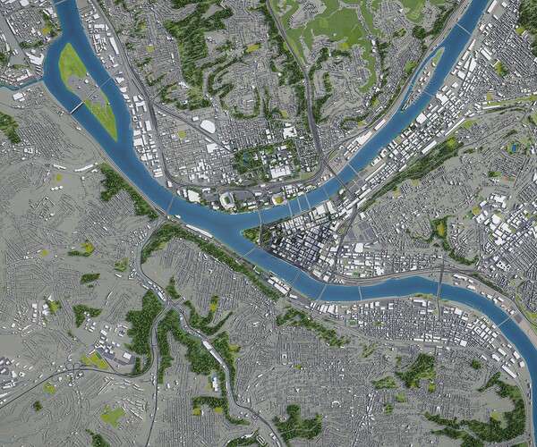 ArtStation - Pittsburgh - 3D city model | Resources