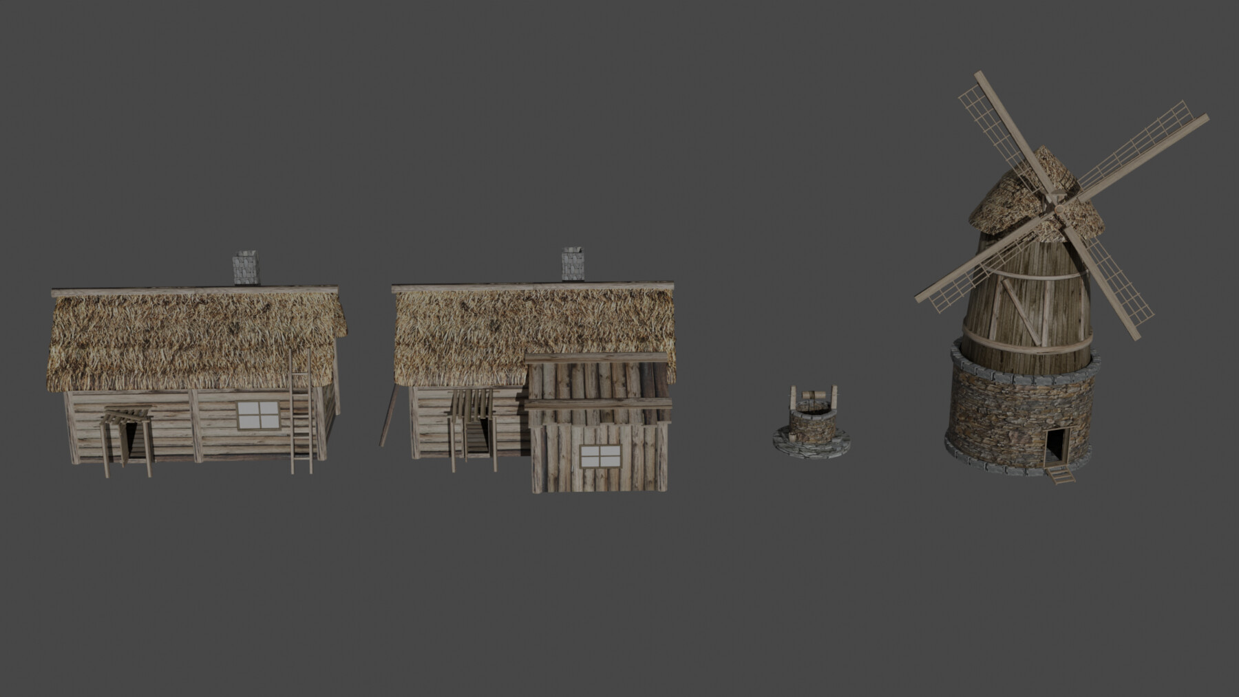 ArtStation - medieval low poly set | Game Assets