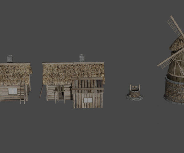 ArtStation - medieval low poly set | Game Assets