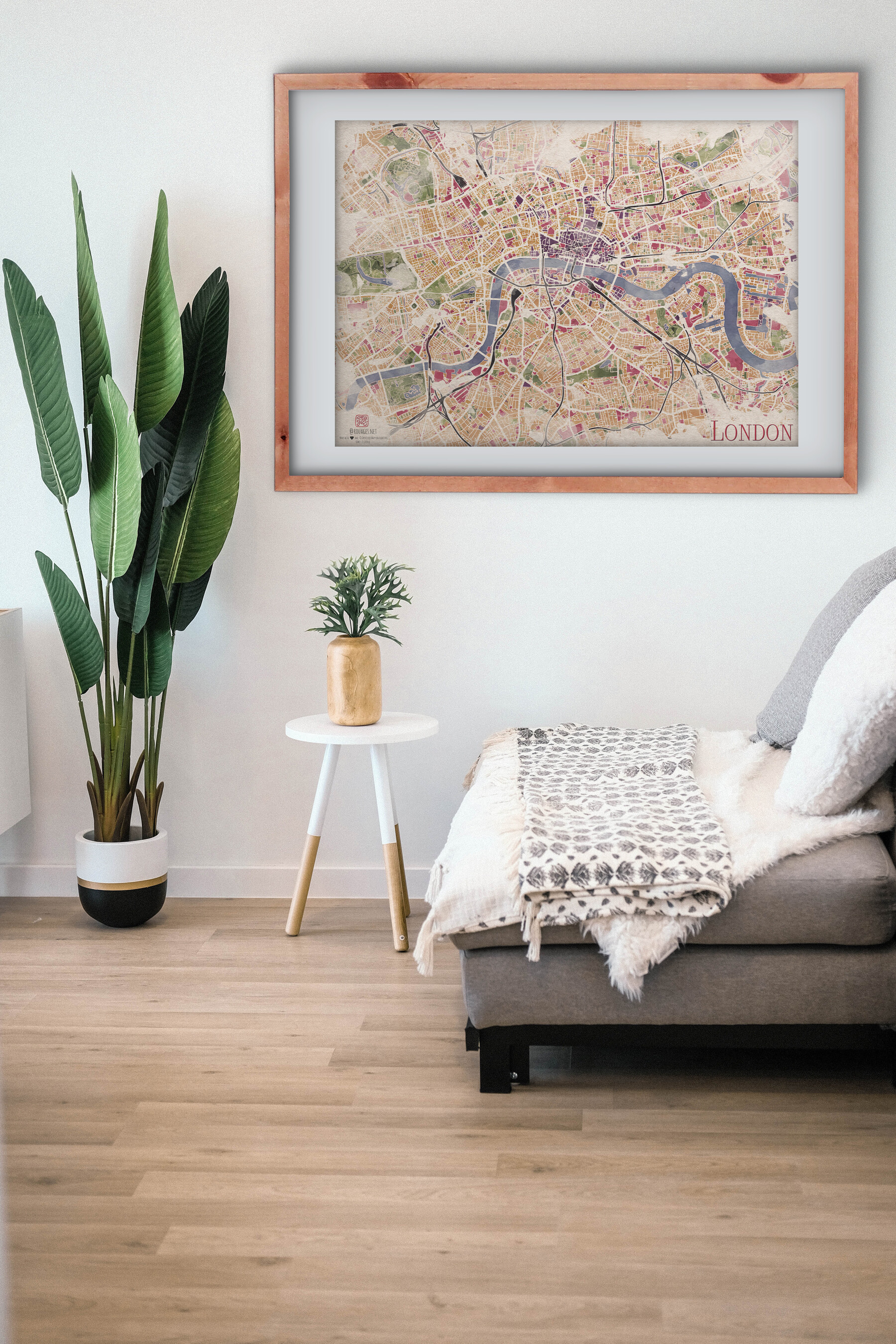 ArtStation - Digital watercolor map of London, UK | Artworks