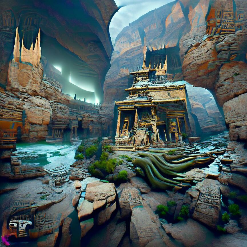 ArtStation - 2D Grand Canyon Temple | Artworks