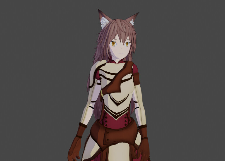 ArtStation - [Free] Anime Fox Girl [Game Ready] | Game Assets