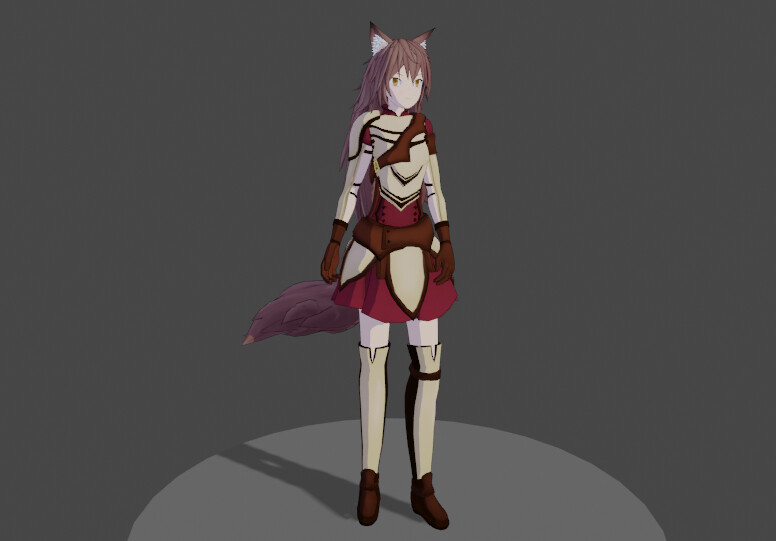 ArtStation - [Free] Anime Fox Girl [Game Ready] | Game Assets