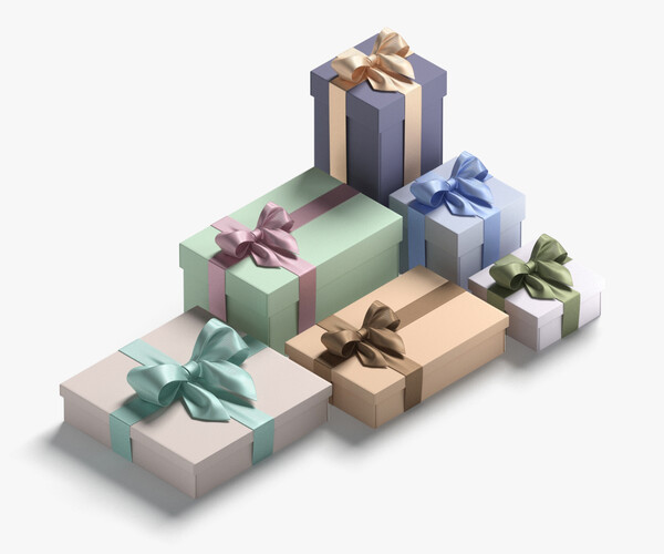 ArtStation - Gift boxes set - 6 box shapes | Resources