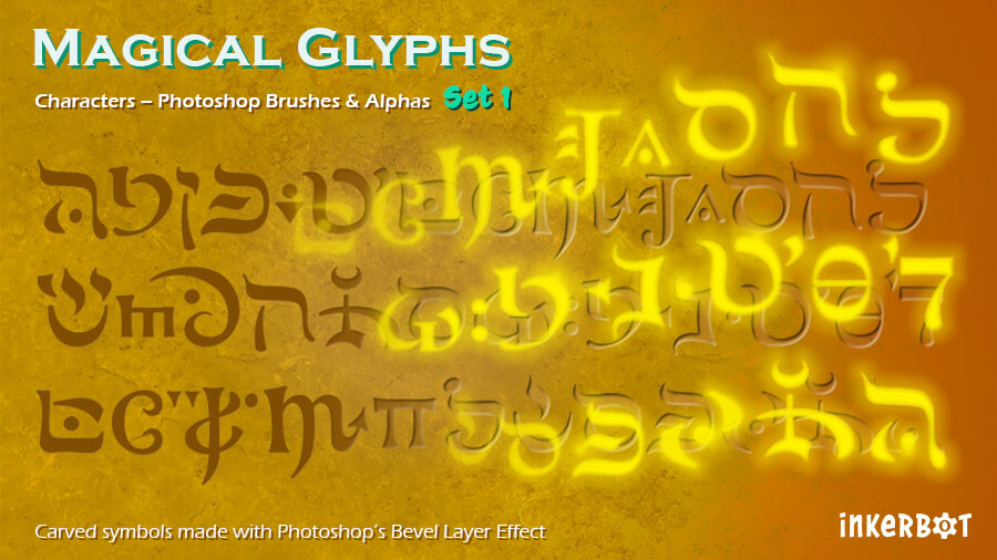 ArtStation - Magical Glyphs - Characters 1 | Photoshop Brushes and ...