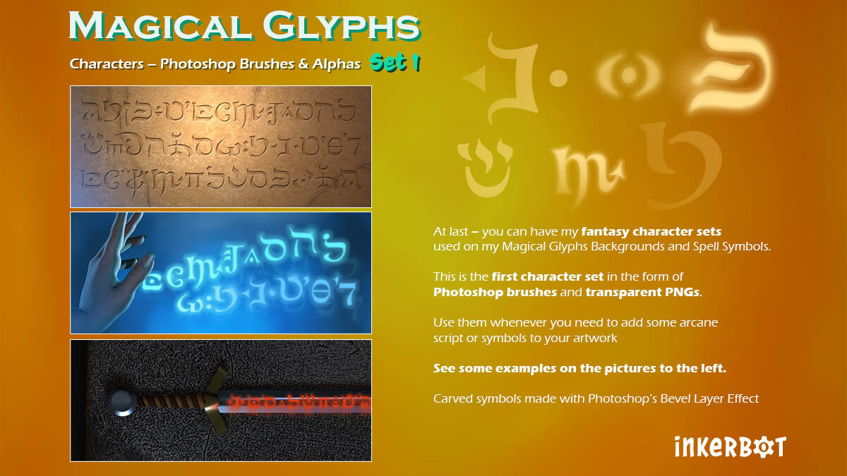 ArtStation - Magical Glyphs - Characters 1 | Photoshop Brushes and ...