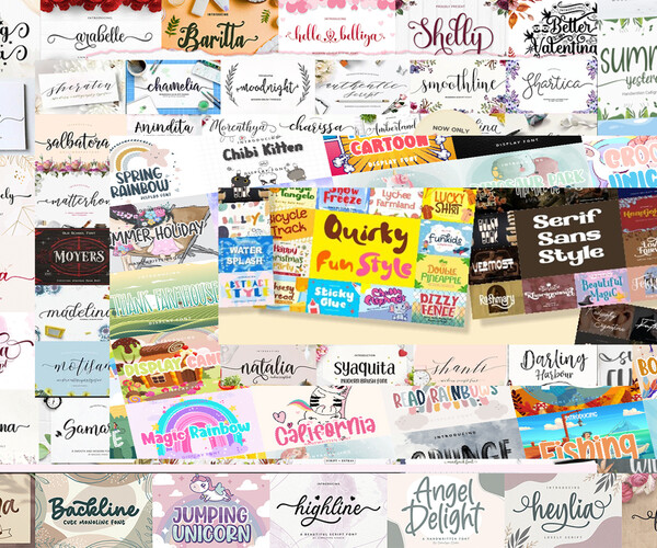 ArtStation - 1100 Awesome Handwritten Font Bundle, Handwritten Text ...