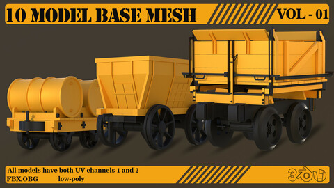 ArtStation - 10 Model Base Mesh And train | Resources