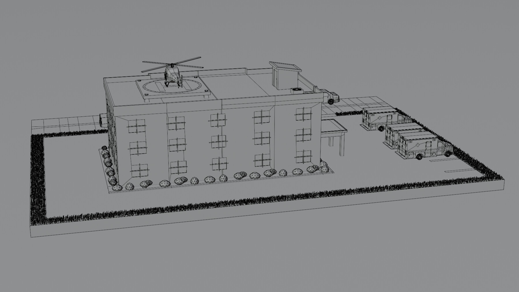 ArtStation - Hospital game ready Low-poly 3D model | Game Assets