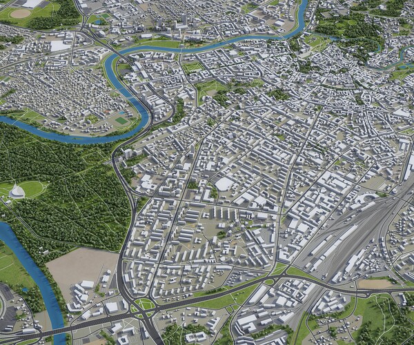 ArtStation - Vilnius - 3D city model | Resources