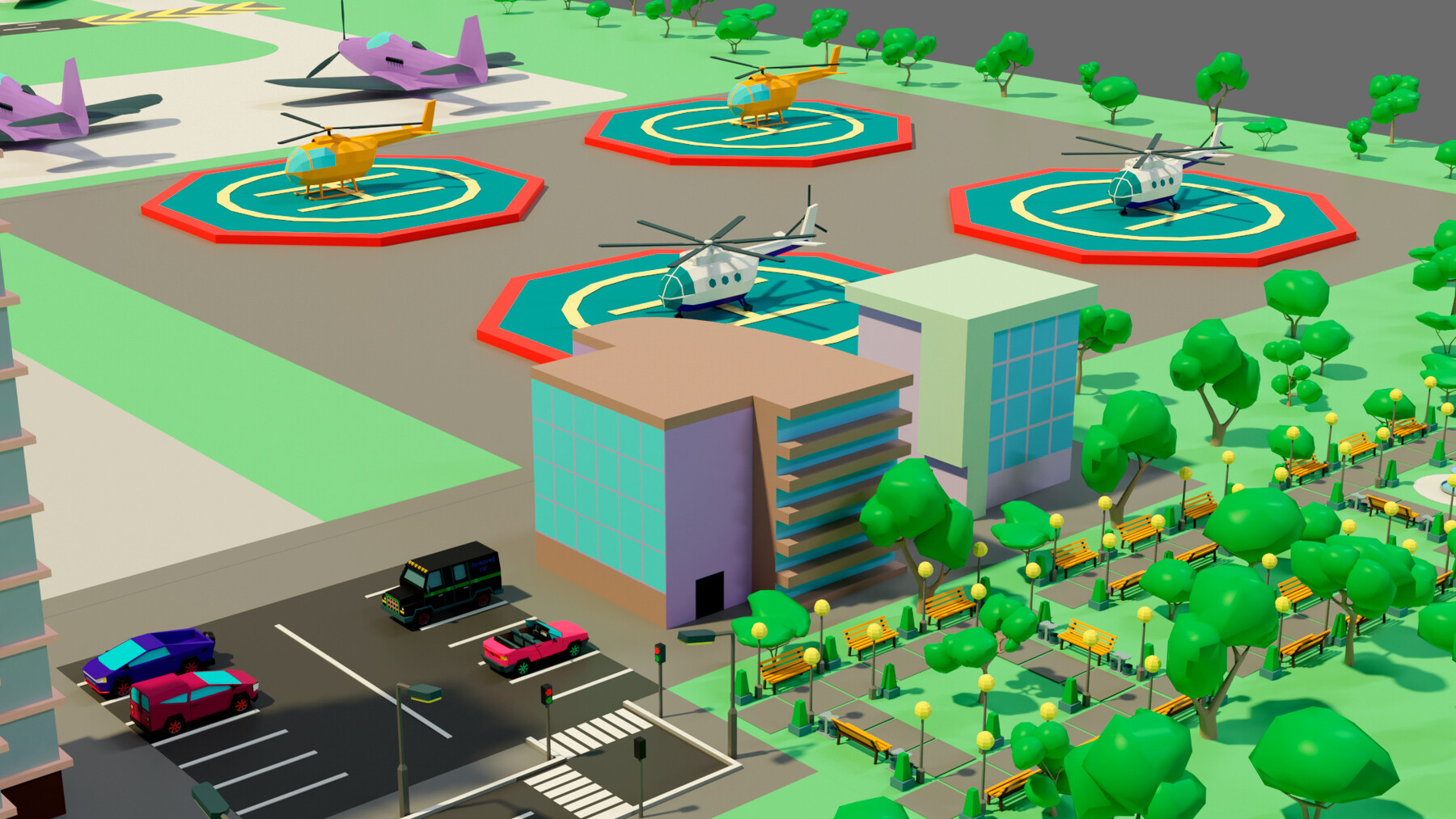 ArtStation - Low poly airport | Game Assets