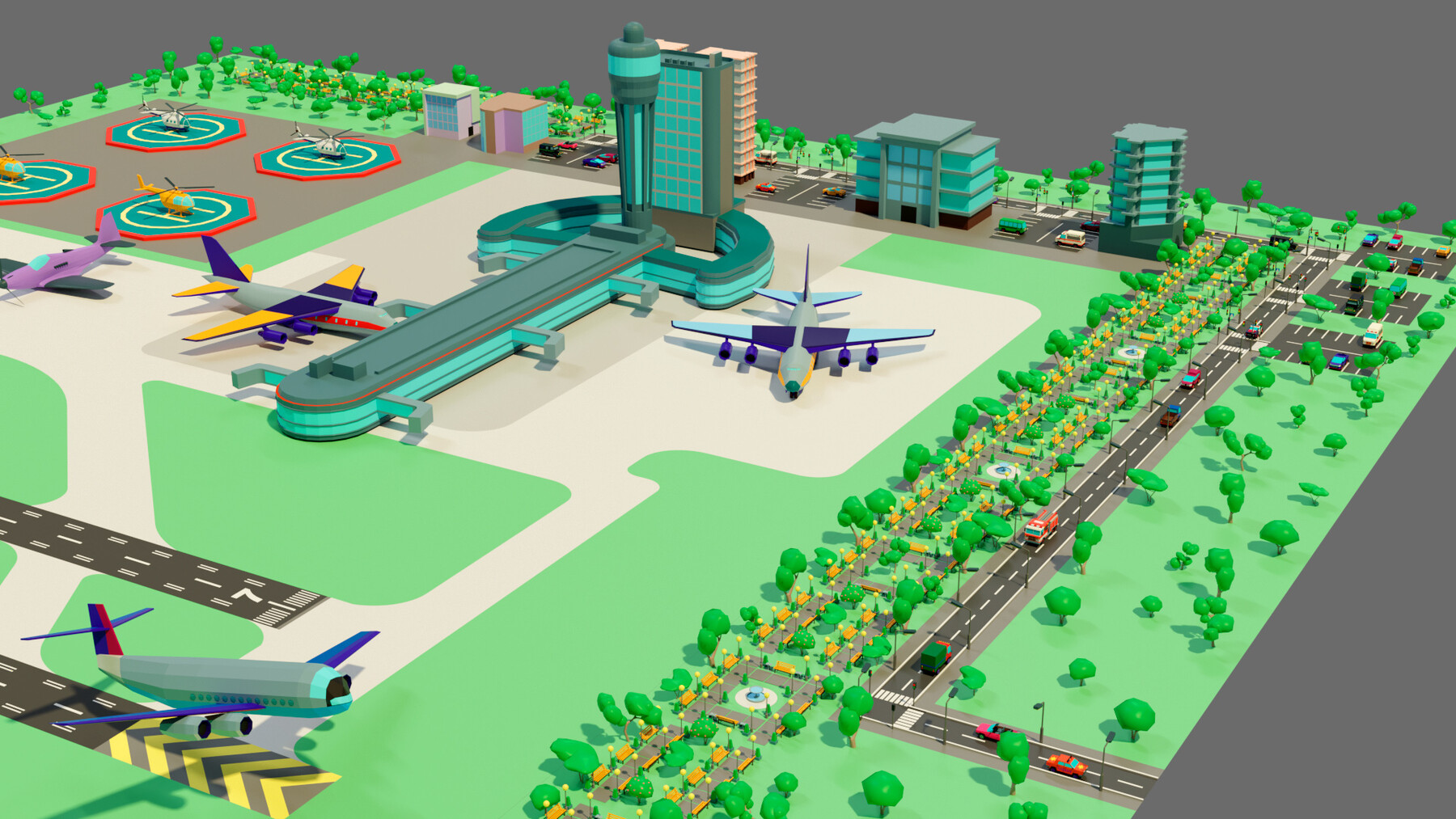 ArtStation - Low poly airport | Game Assets