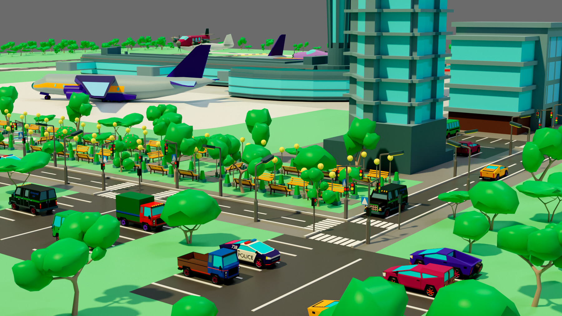 ArtStation - Low poly airport | Game Assets