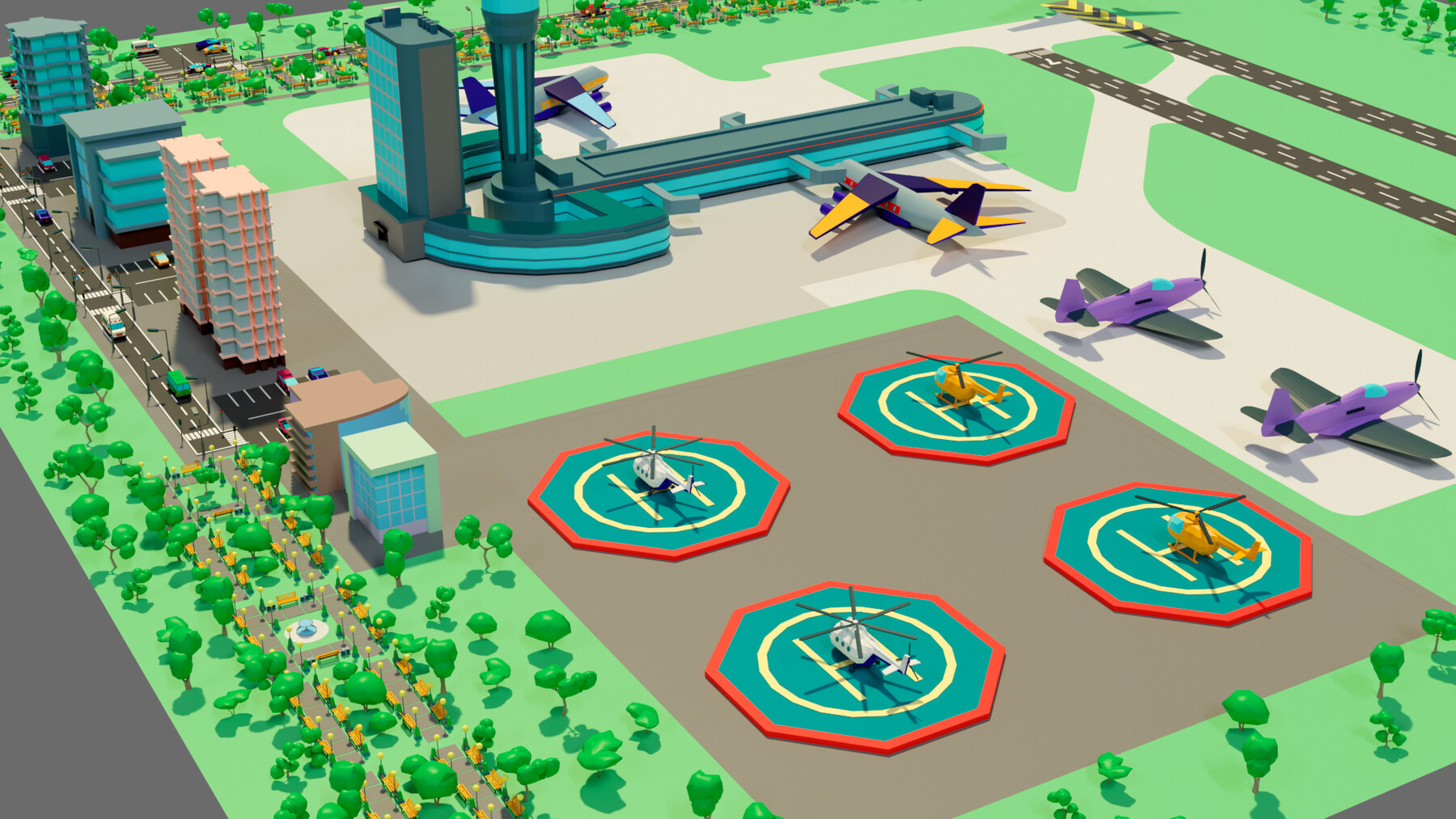 ArtStation - Low poly airport | Game Assets