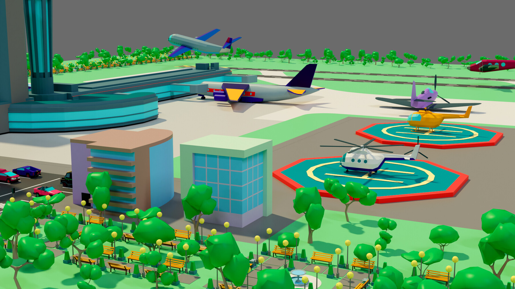 ArtStation - Low poly airport | Game Assets