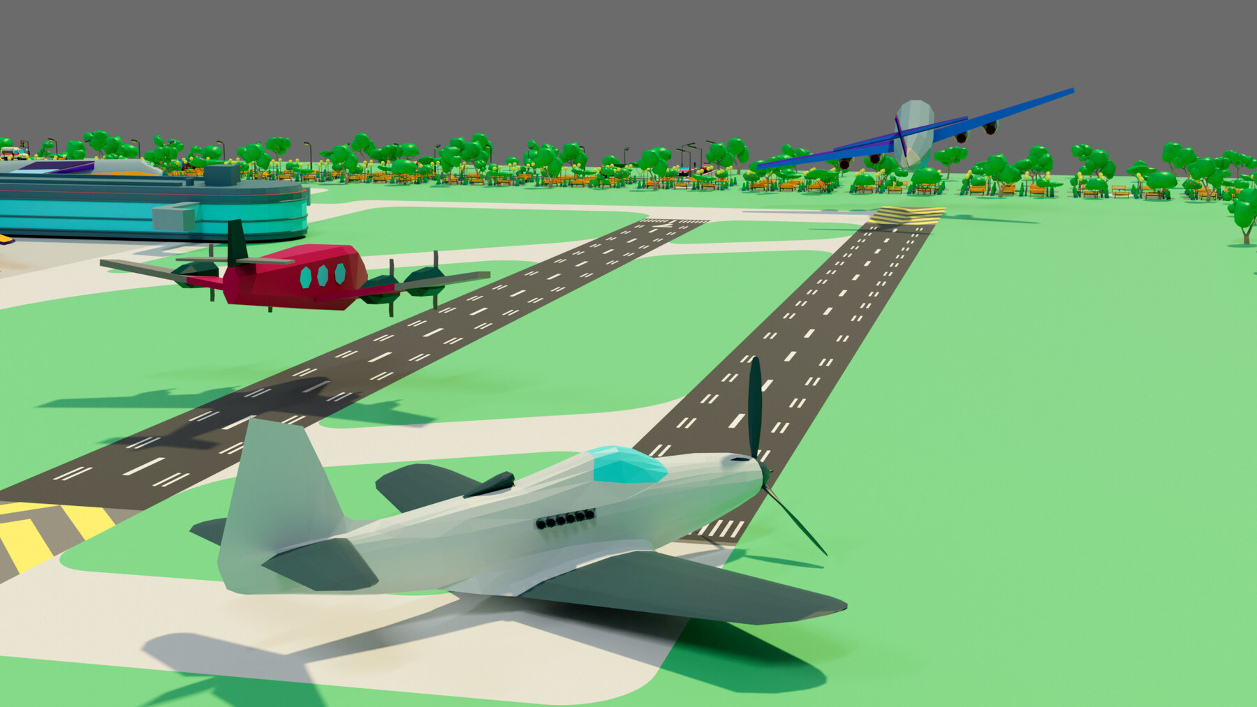 ArtStation - Low poly airport | Game Assets