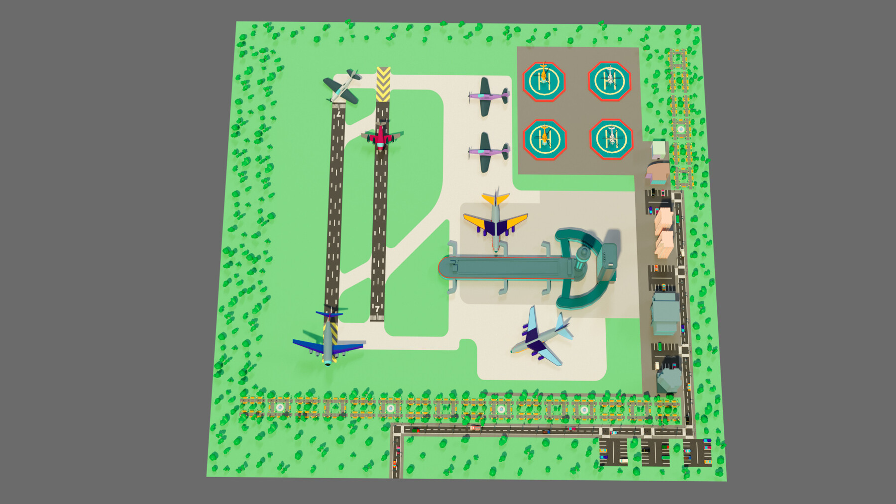 ArtStation - Low poly airport | Game Assets