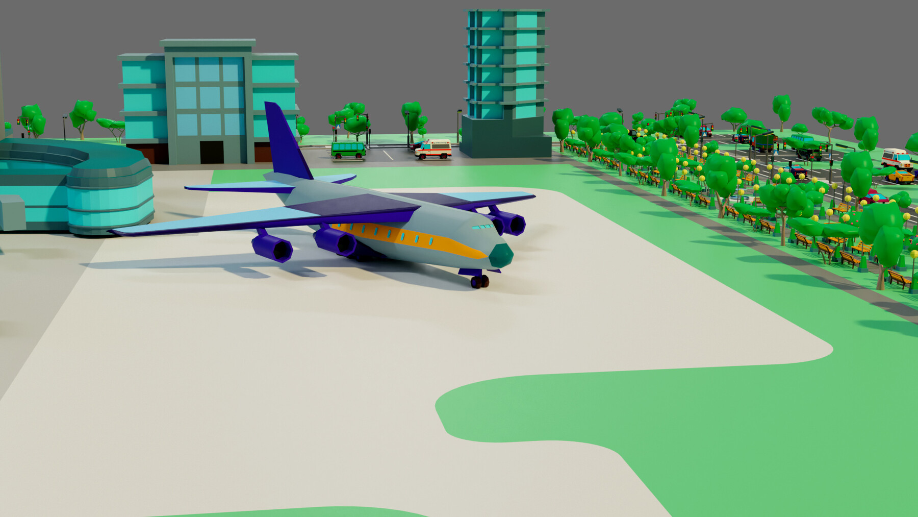 ArtStation - Low poly airport | Game Assets