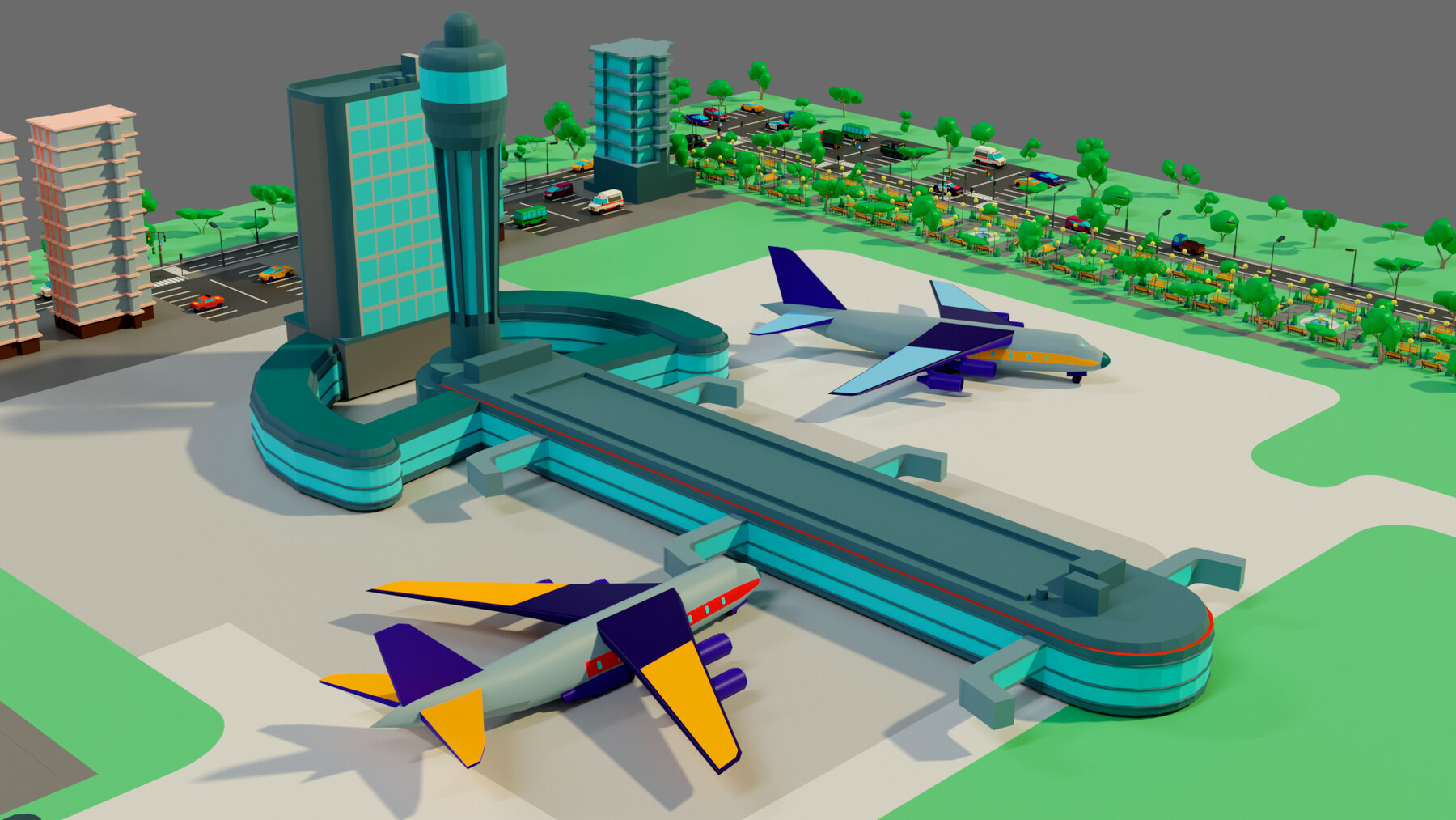 ArtStation - Low poly airport | Game Assets