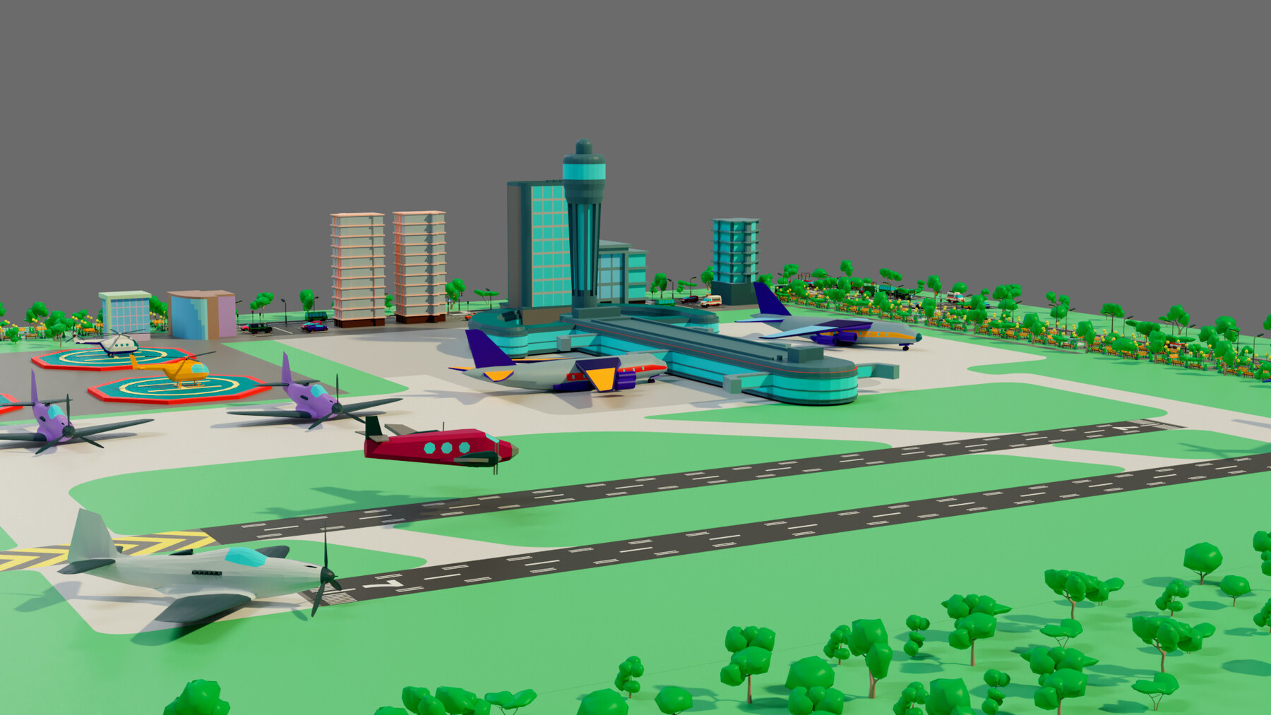 ArtStation - Low poly airport | Game Assets