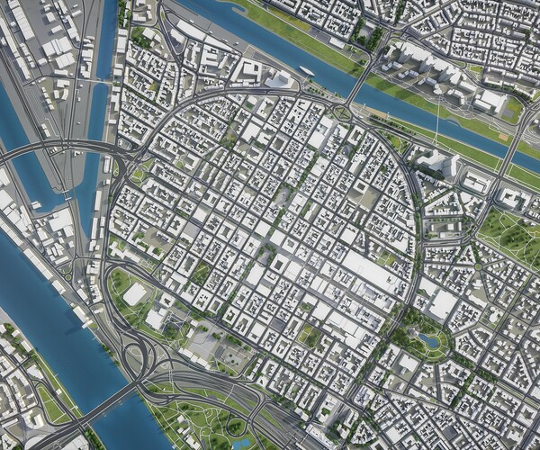 ArtStation - Mannheim - 3D city model | Resources