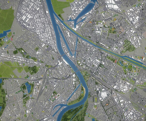 ArtStation - Mannheim - 3D city model | Resources