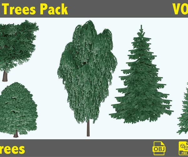 ArtStation - Pack of 3D Trees vol.02 | Game Assets