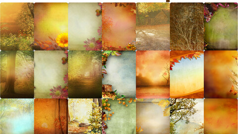 ArtStation - 70 Vintage Fall Papers, Autumn Printable, Scrapbooking ...