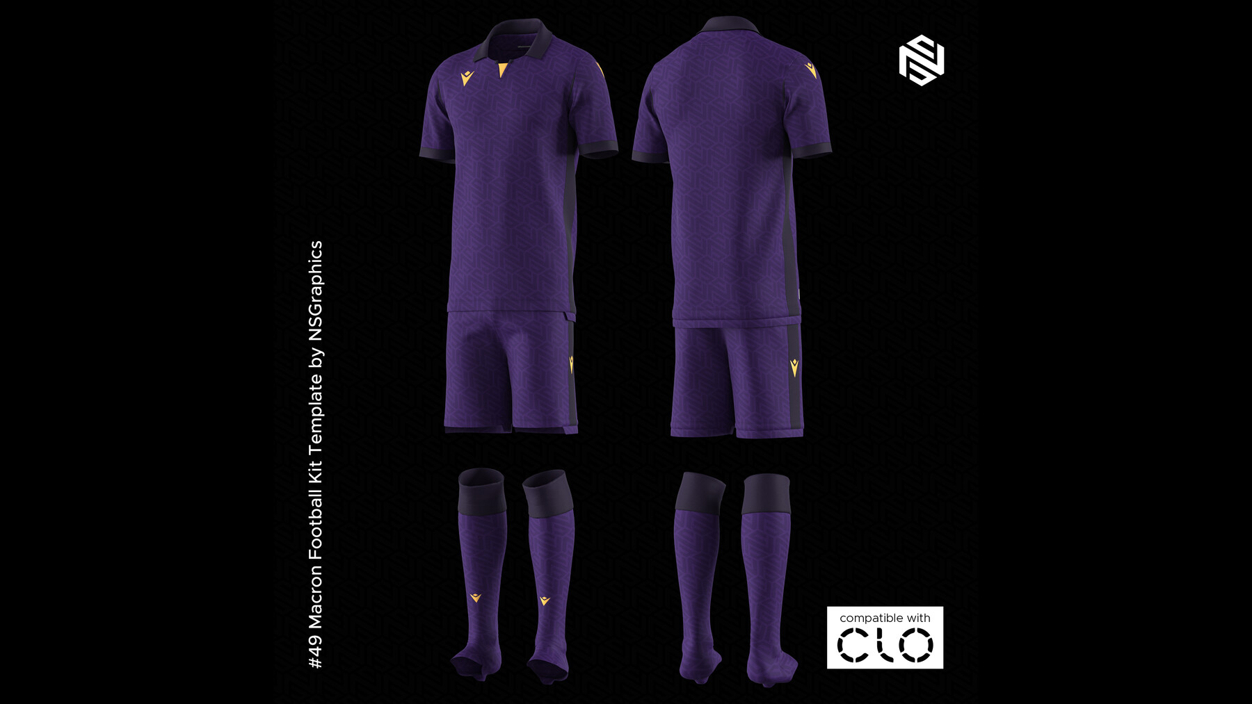 NSGraphics - Macron Football Kit for CLO3D & Marvelous Designer