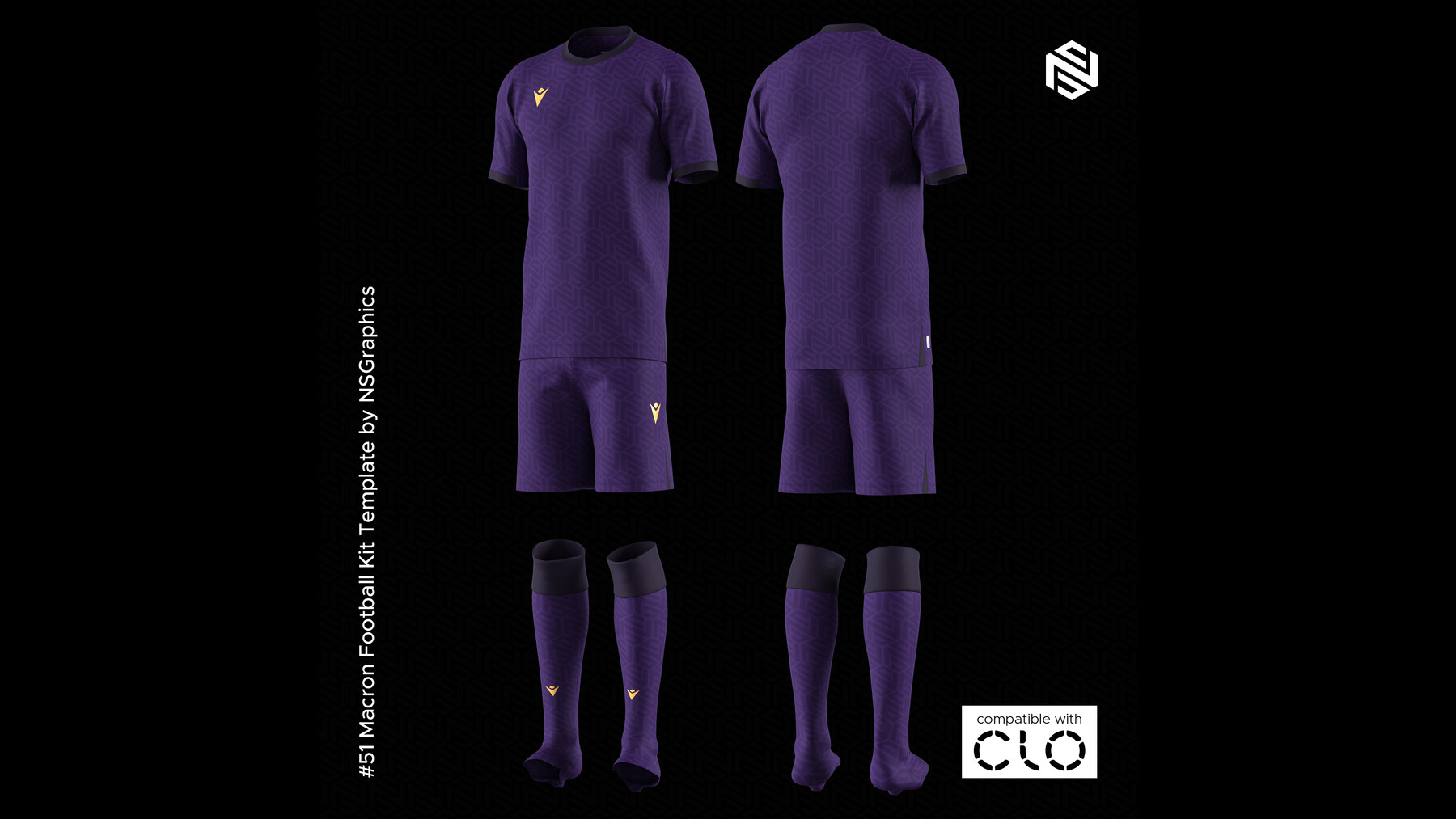 NSGraphics - Macron Football Kit for CLO3D & Marvelous Designer