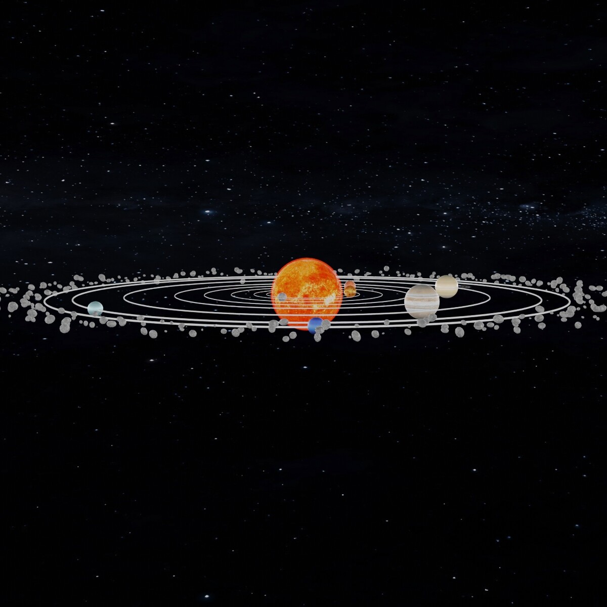 ArtStation - Animated beautiful solar system With Kuiper Belt 3D model ...