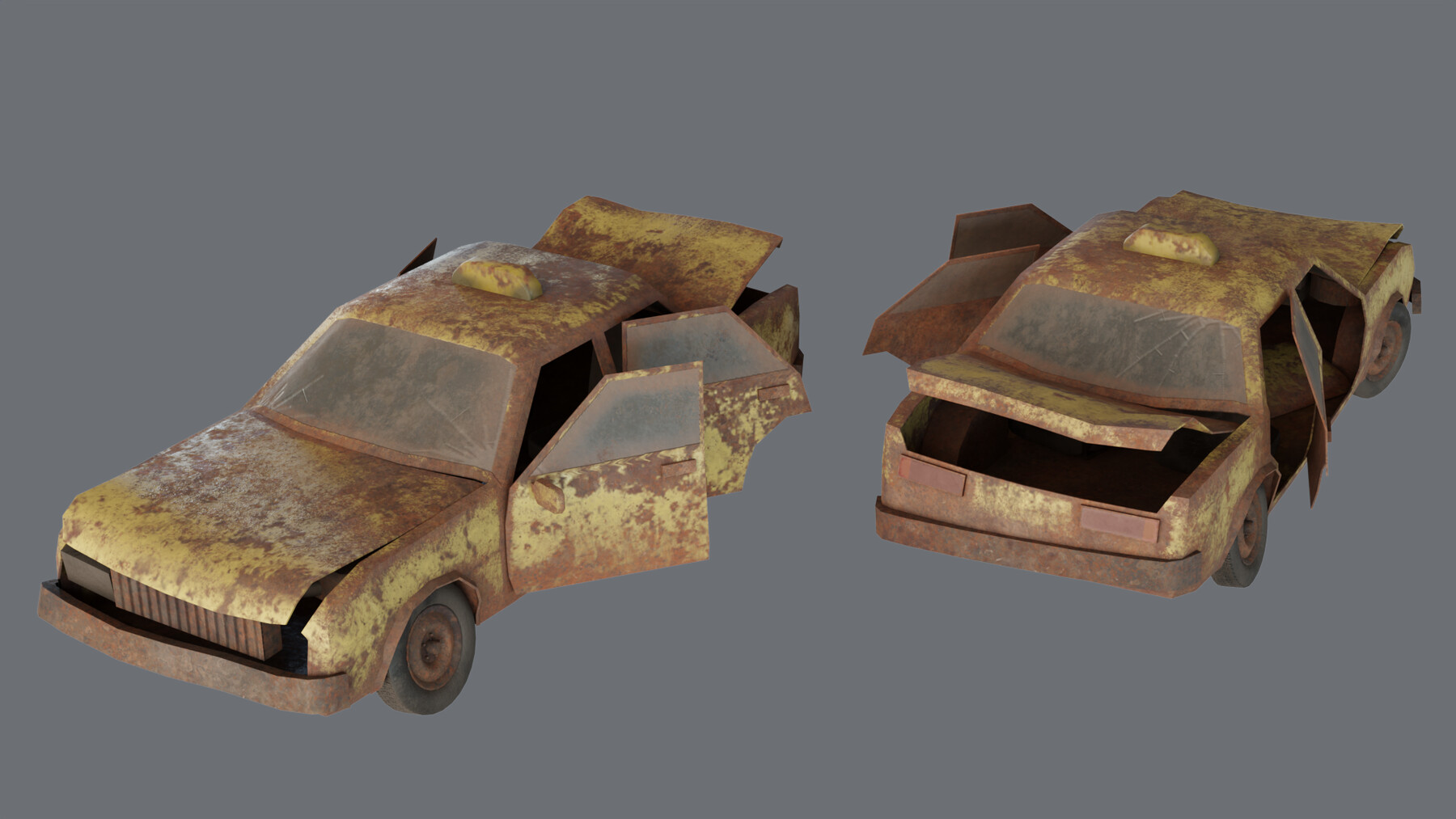 ArtStation - Apocalyptic Damaged Cars | Game Assets