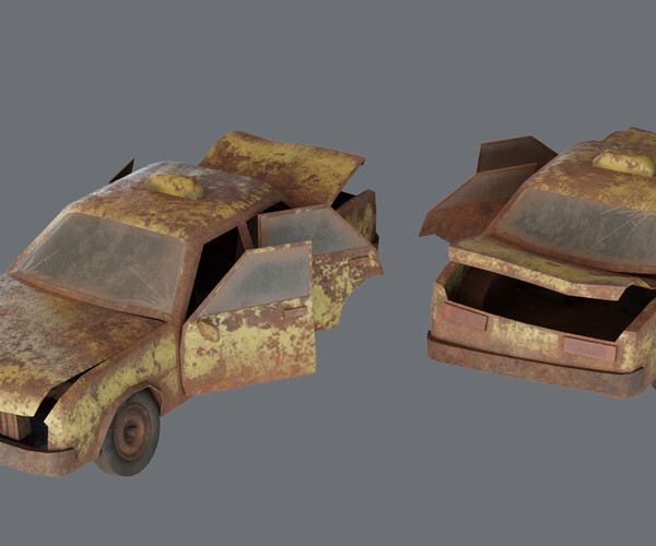 ArtStation - Apocalyptic Damaged Cars | Game Assets