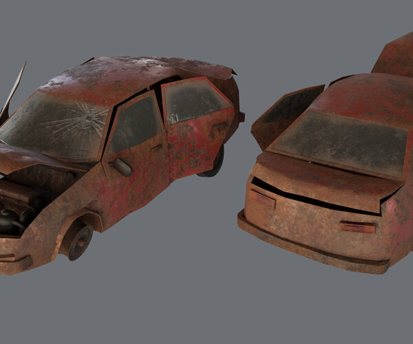 ArtStation - Apocalyptic Damaged Cars | Game Assets
