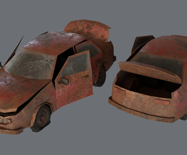 ArtStation - Apocalyptic Damaged Cars | Game Assets