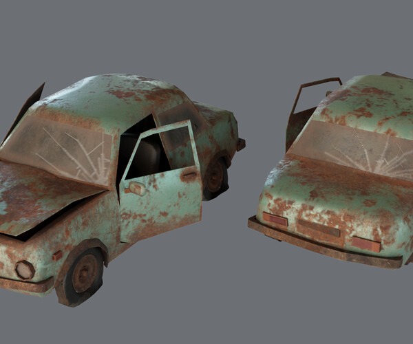 ArtStation - Apocalyptic Damaged Cars | Game Assets