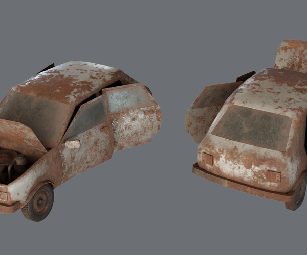 ArtStation - Apocalyptic Damaged Cars | Game Assets