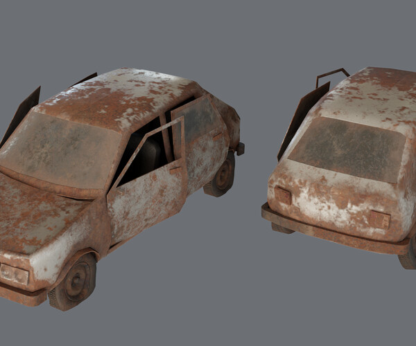 ArtStation - Apocalyptic Damaged Cars | Game Assets