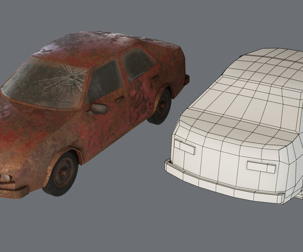 ArtStation - Apocalyptic Damaged Cars | Game Assets