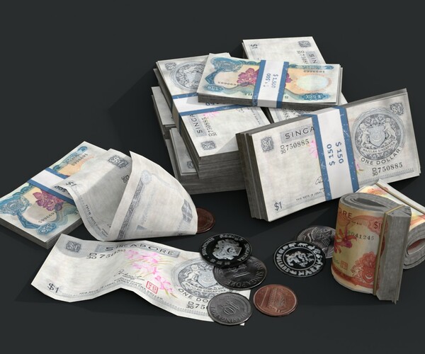 ArtStation - Money Loot - Singapore Dollars | Game Assets