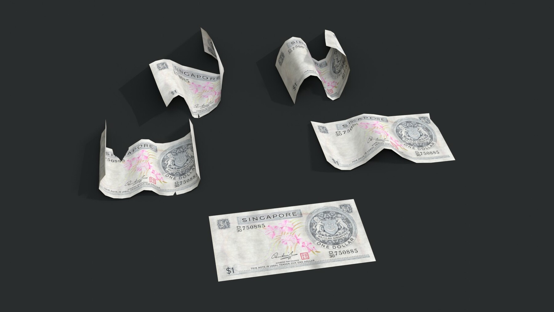 ArtStation - Money Loot - Singapore Dollars | Game Assets