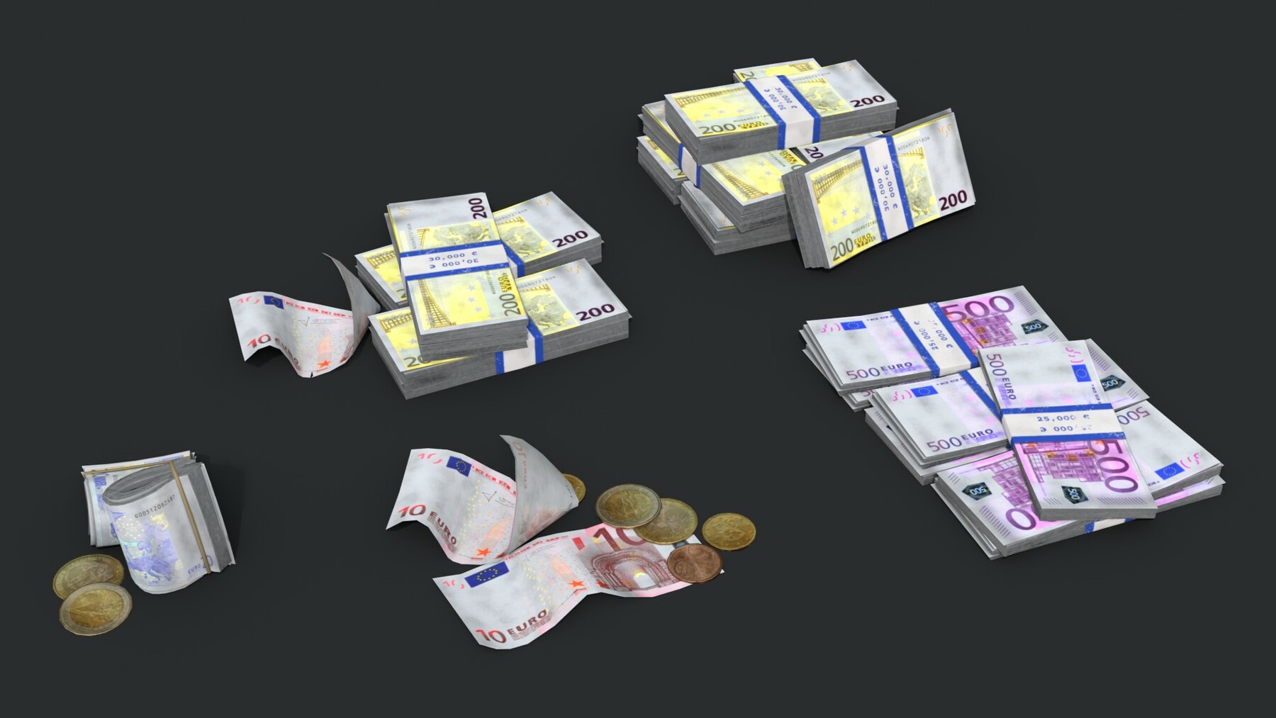 ArtStation - Money Loot - Euro | Game Assets