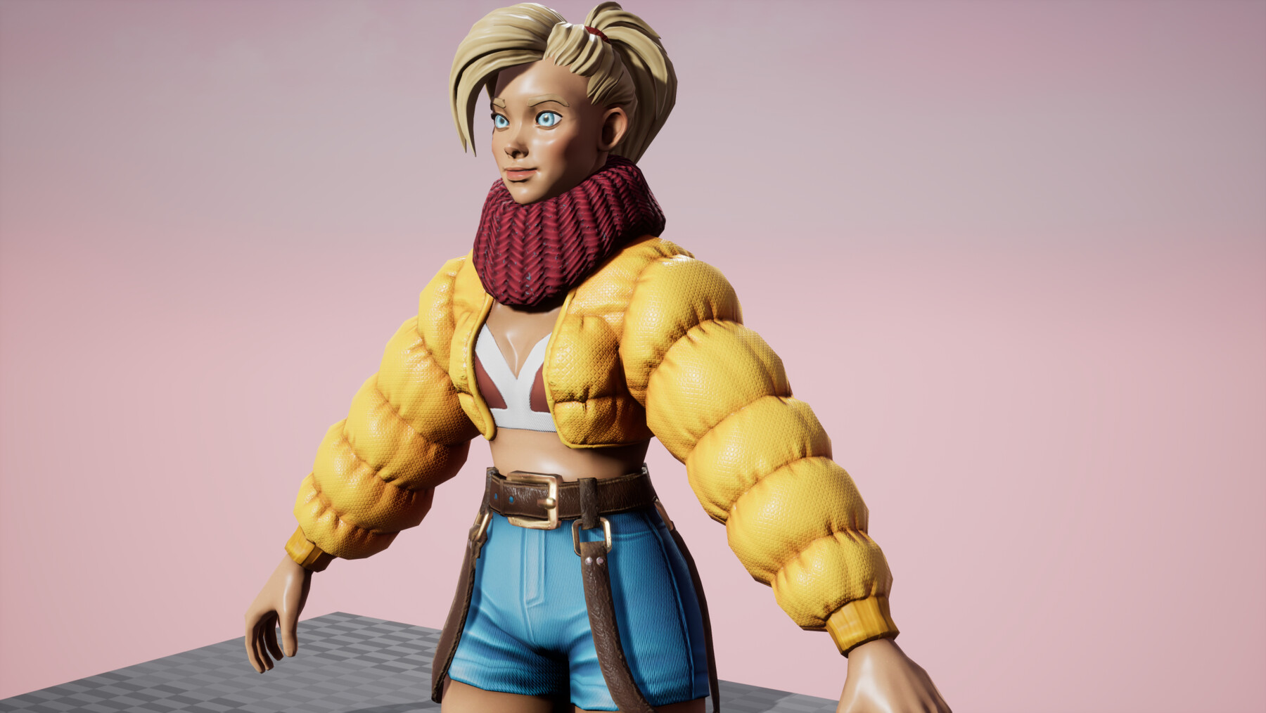 ArtStation - Jacket Girl - Game Ready super Low-poly 3D model | Game Assets