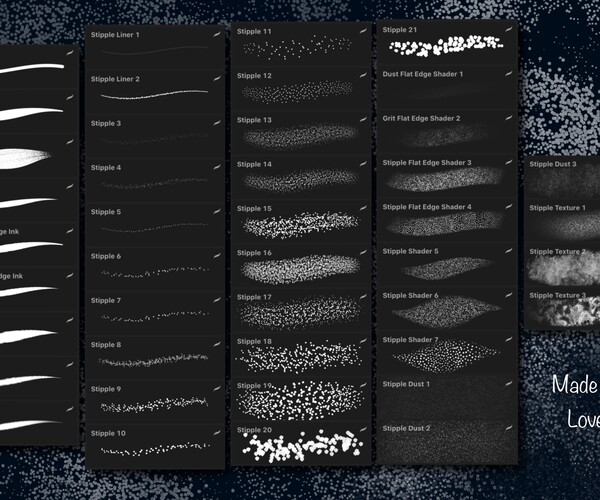 ArtStation - Stipple & Ink Procreate Brushes Pack | Brushes